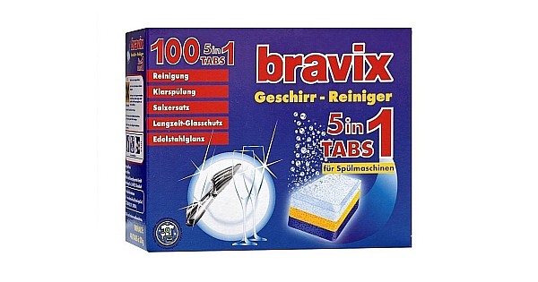 Таблетки для посудомийних машин Bravix 5в1 100 шт (4000317150029)